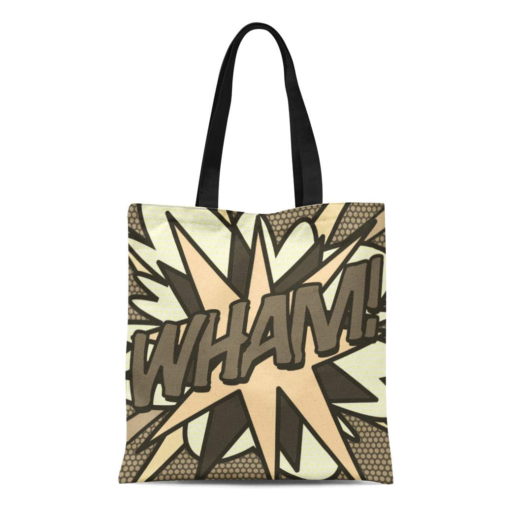 SIDONKU Canvas Tote Bag Pow Comic Book Pop Wham Zap Lichenstein ...