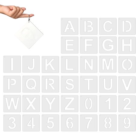 36pcs Letter Stencils, 4 inch Washale Plastic Letter Numer Template ...