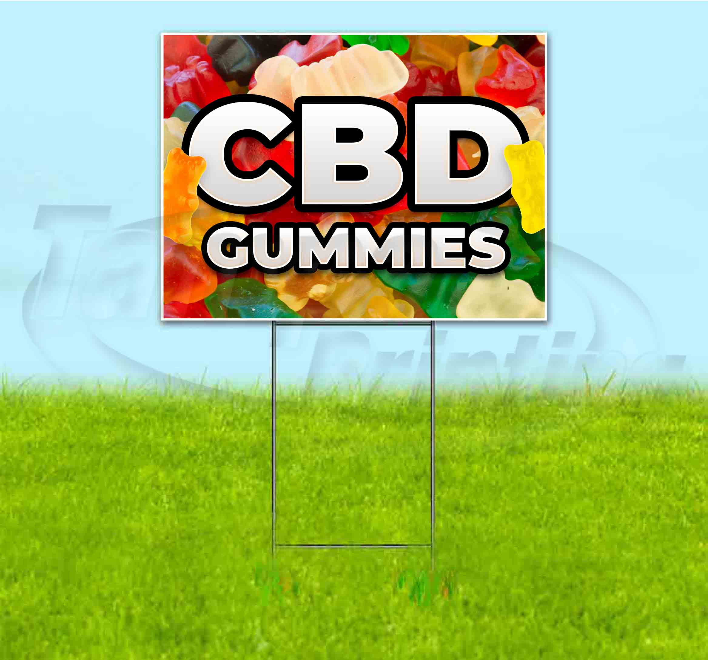 Cbd Gummies (18" x 24") Yard Sign, Includes Metal Step Stake - Walmart.com
