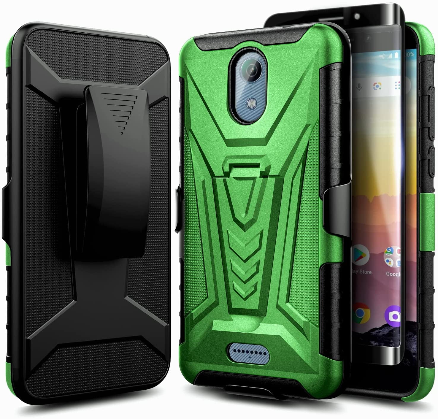 AT&T Calypso U318AA Case, Cricket Vision 3 Case with Tempered Glass ...