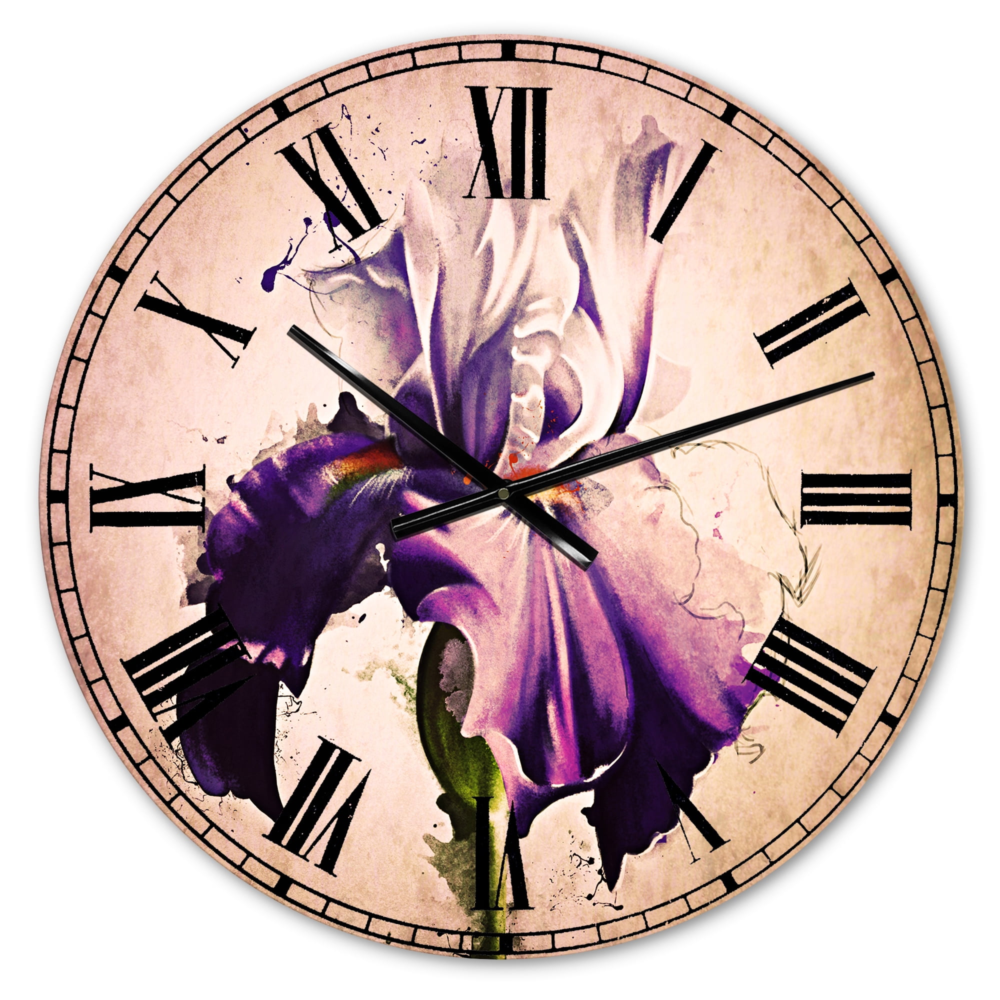 Designart 'Beautiful Blue Iris Watercolor Sketch' Traditional wall ...