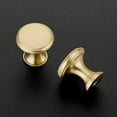 10 Pack Brushed Brass Kitchen Cabinet Knobs, Solid Brass Pulls Zinc ...