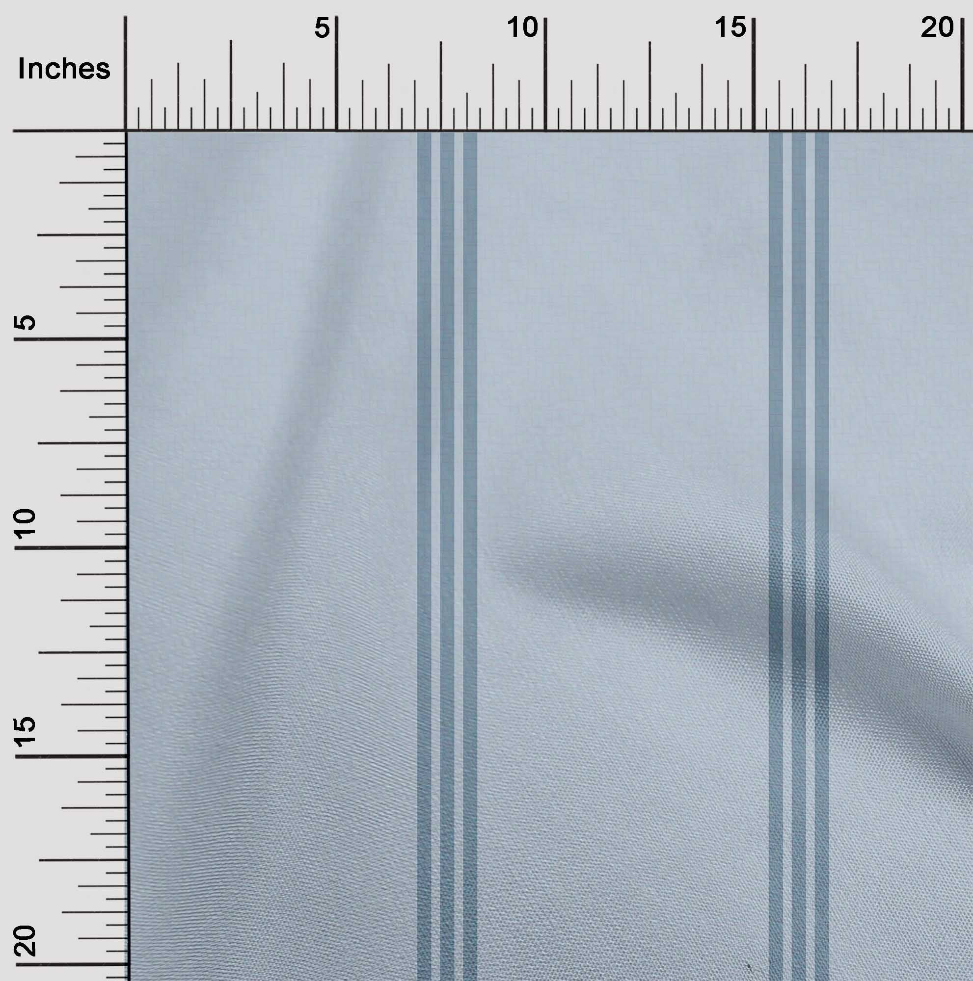 oneOone Cotton Poplin Light Grayish Blue Fabric Wide Stripe Sewing ...