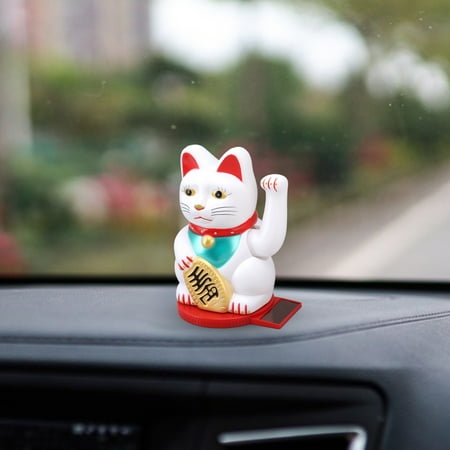 Lucky Cat Waving Arm, 4 Inch Solar Powered Waving Cat With Rotating ...