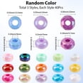 120Pcs 3 Styles Rainbow Iridescent Acrylic European Beads Large Hole ...
