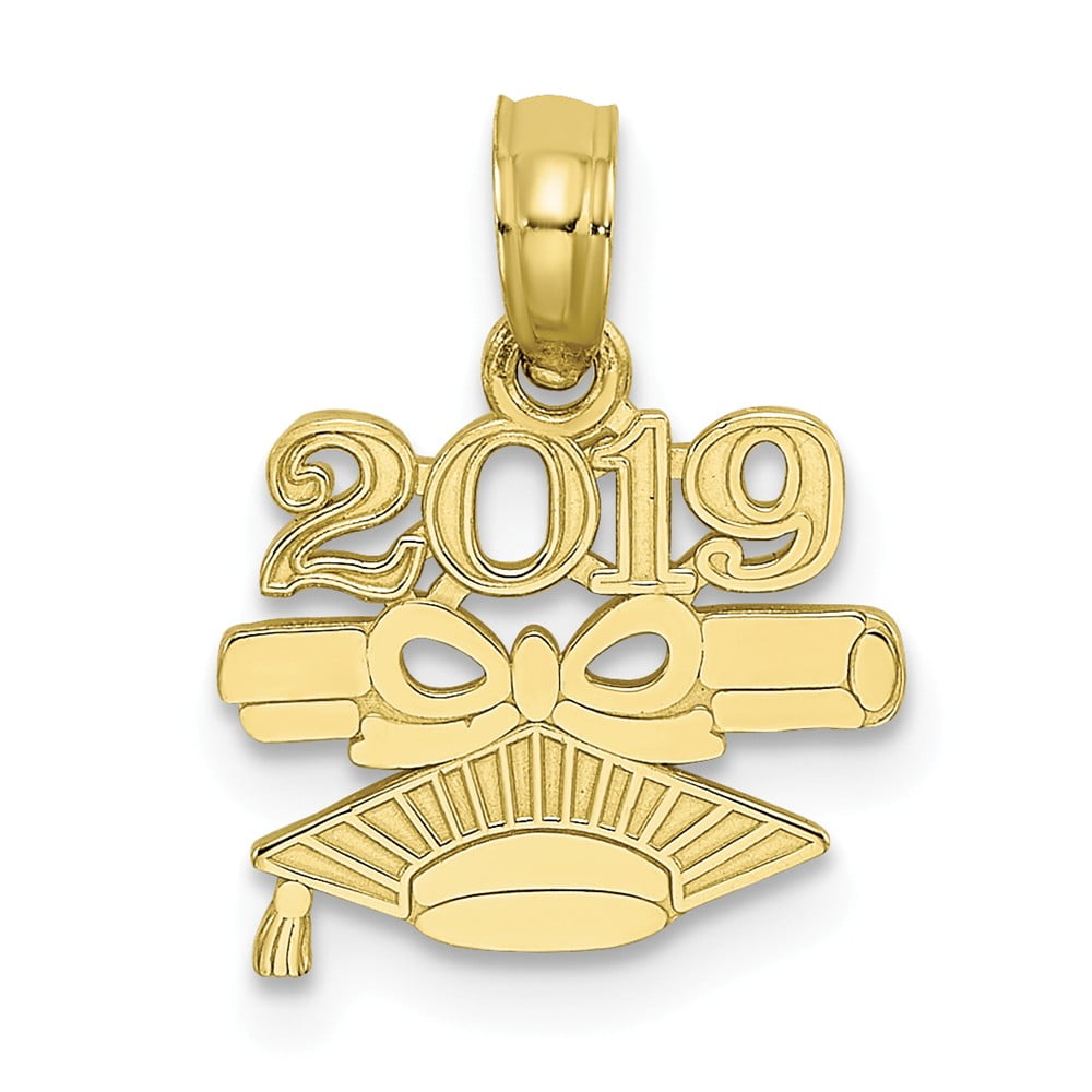 FB Jewels 10K Yellow Gold 2019-Diploma and Graduation Cap Pendant ...