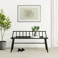 Walker Edison 47” Contemporary Low-Back Spindle Wood Bench, Black ...