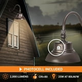 10in. Bronze Gooseneck Barn Light LED Fixture for Indoor/Outdoor Use ...