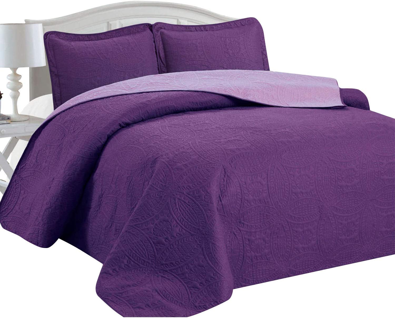 Home Sweet Home Victoria Design Reversible 3 PC Quilt Bedspread Sets ...