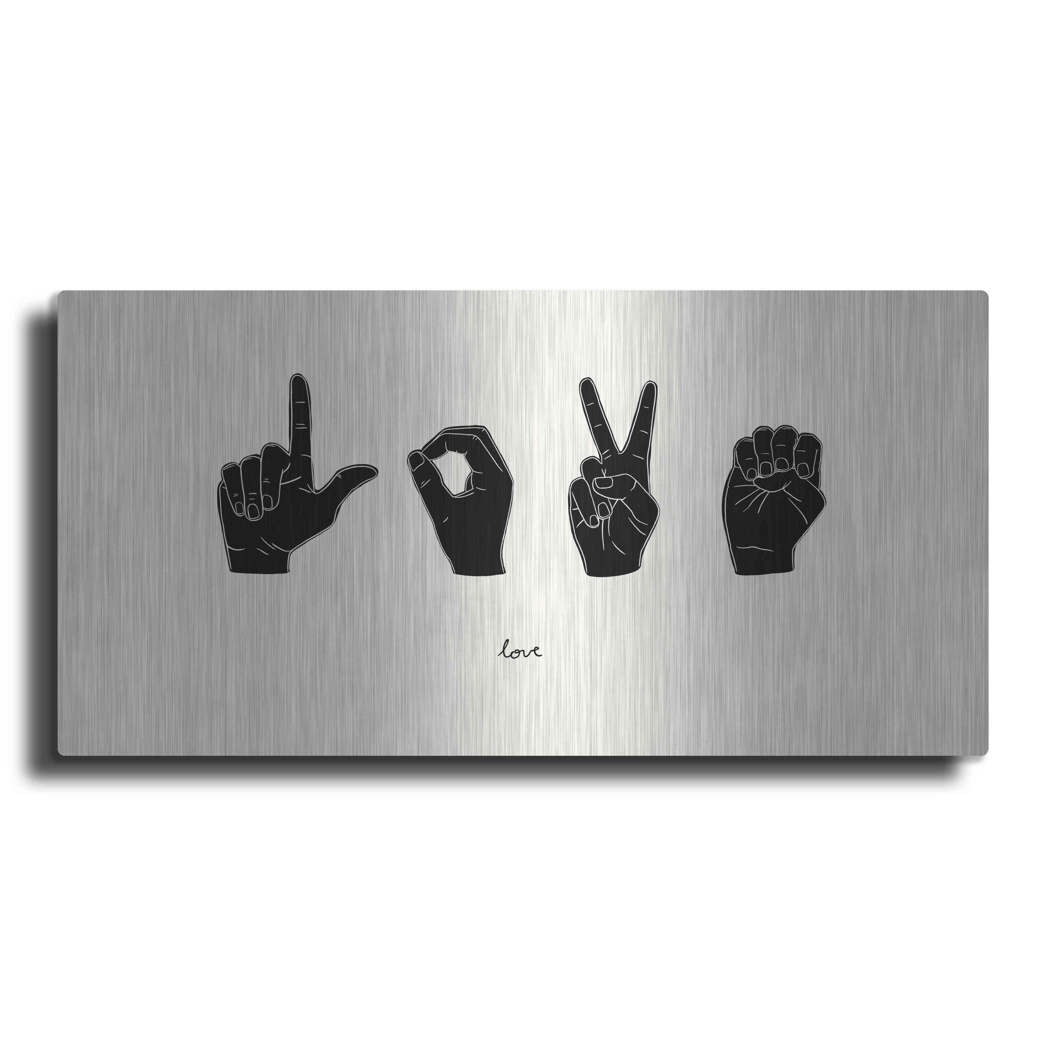 Luxe Metal Art 'Sign Language IV' by Emma Scarvey, Metal Wall Art, 48 ...