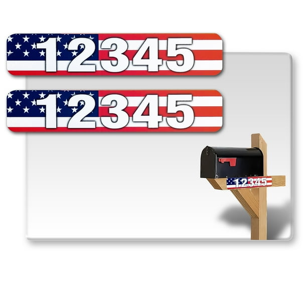 2 Pack Customized Horizontal 911 Mailbox Address Numbers Stickers ...