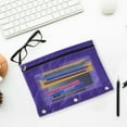 B5 Cloth Eyelet Binder Pen Case | Zipper Pencil Pouch with Three Holes ...