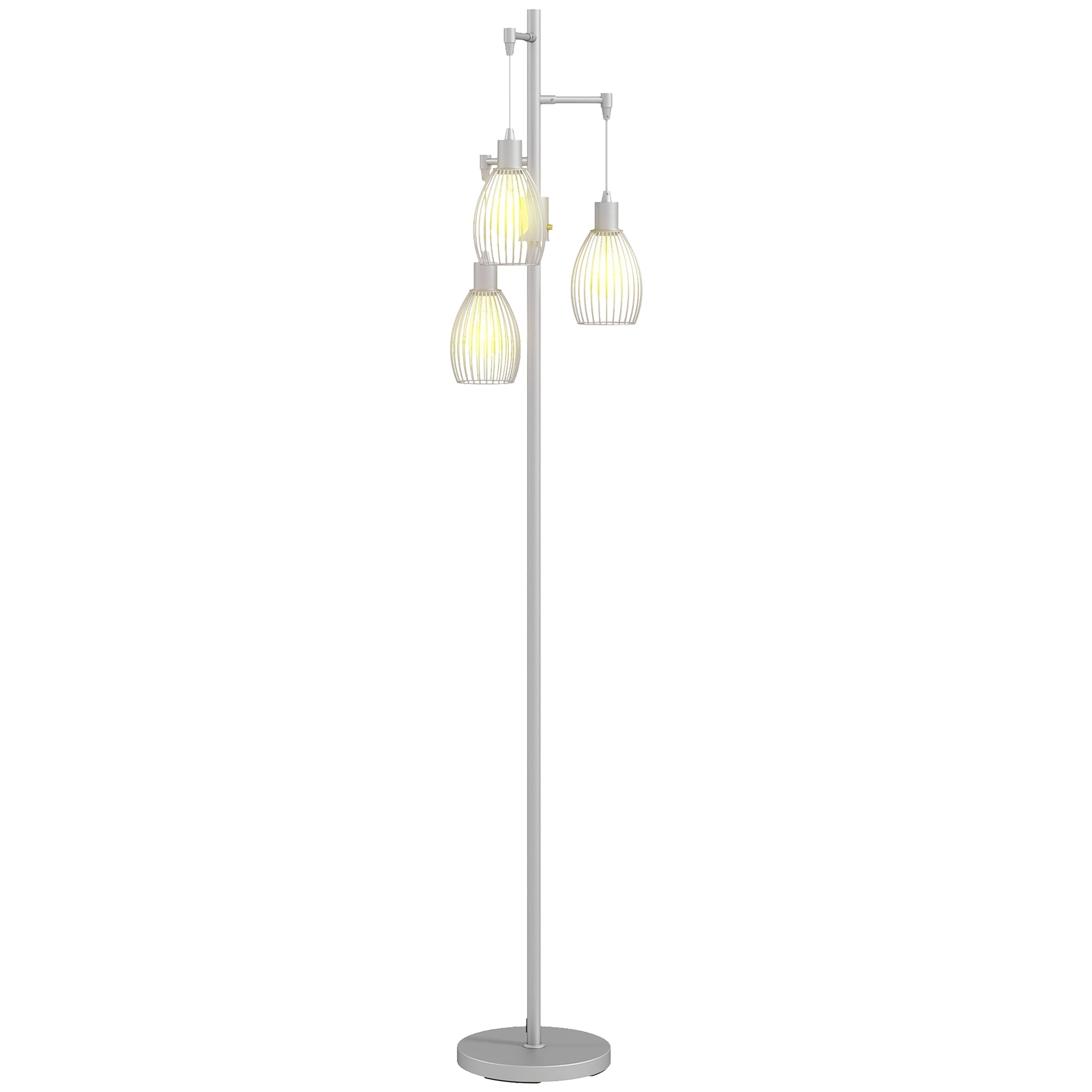 Click here for Homcom Industrial Floor Lamp With 3 Hanging Wire L... prices