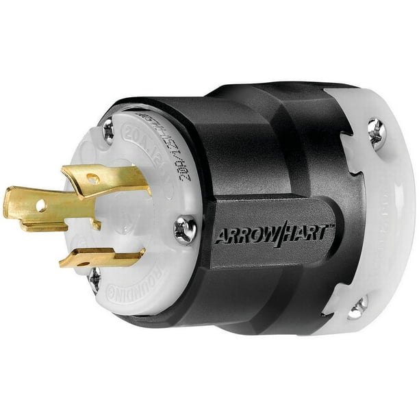Cooper Wiring Arrow Hart Polarized Ultra Grip Plug, 125 VAC, 20 A, 2 P ...