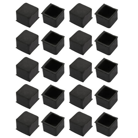 20pcs Furniture Desk Chair Accessory 20mmx20mm Square Rubber Leg Tip ...