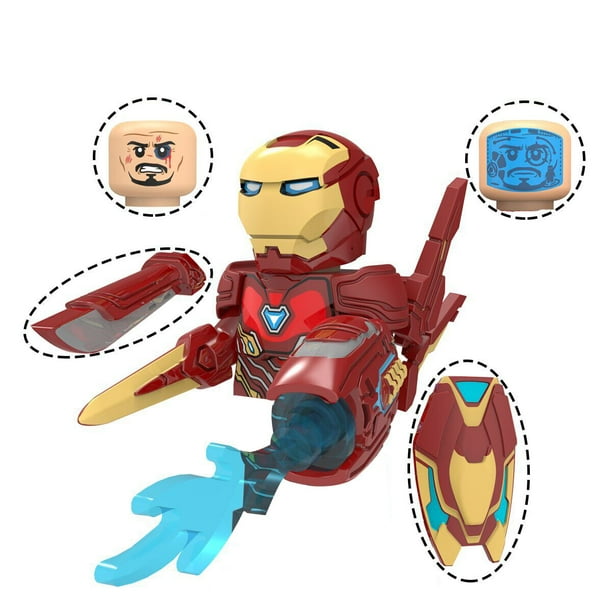 Hasbro Marvel Building Blocks, Iron Man, Tony Stark, Mini figuras ...