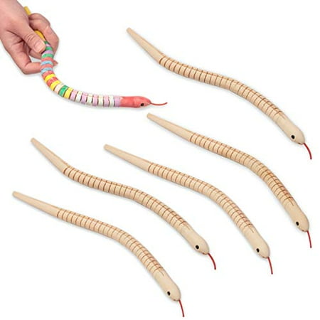 Ira Pollitt 6 Pieces Wooden Wiggly Snakes,12 inch Natural Unfinished ...