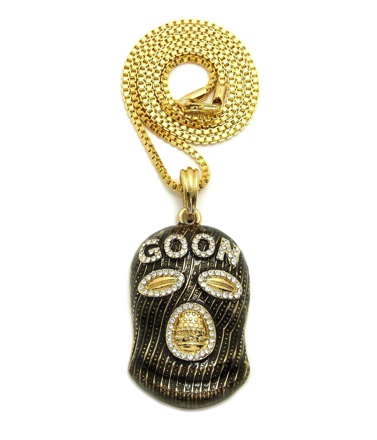Unique Fashion 21 Hip Hop Goon Ski Mask Man Pendant 2mm 24" Box Chain ...
