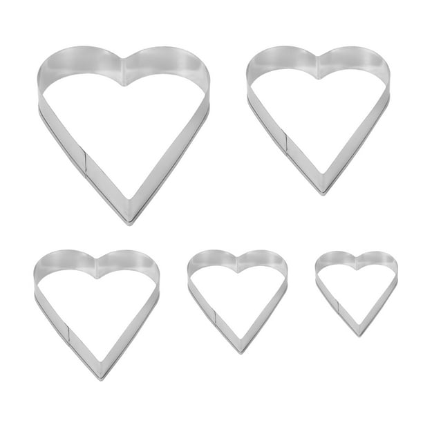 5 Pieces Heart Shape Cookie Cutter Set Valentine Cookie Cutter ...