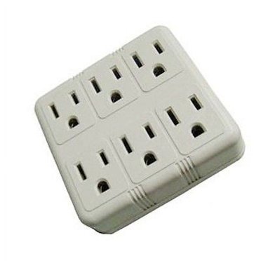 3 Outlet Grounded Swivel Wall Tap Splitter with 180° Rotating Plug, 1 ...