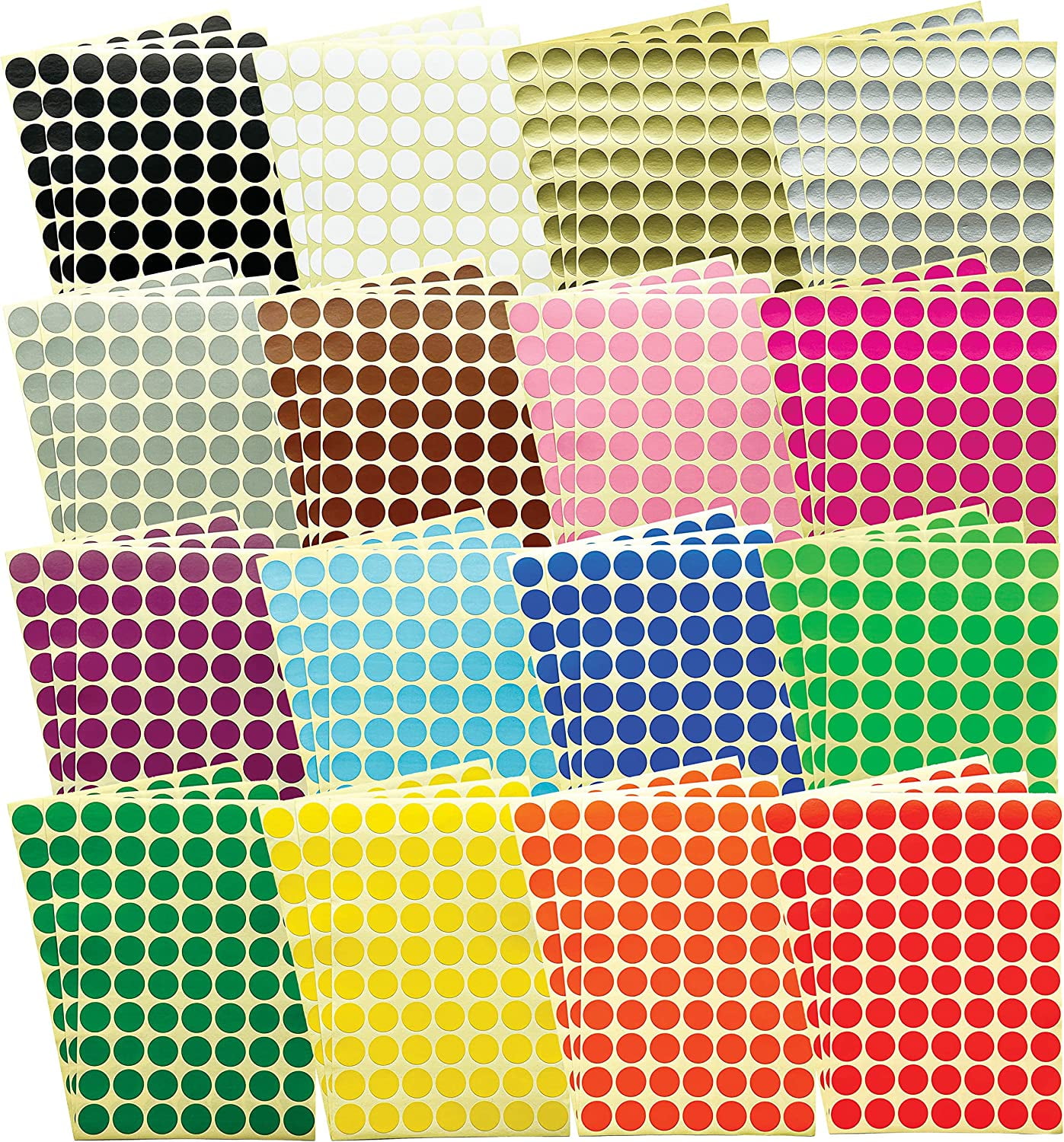 3360 PCS Color Coding Circle Dot Sticker Labels 3/4" (19 mm), 16 ...