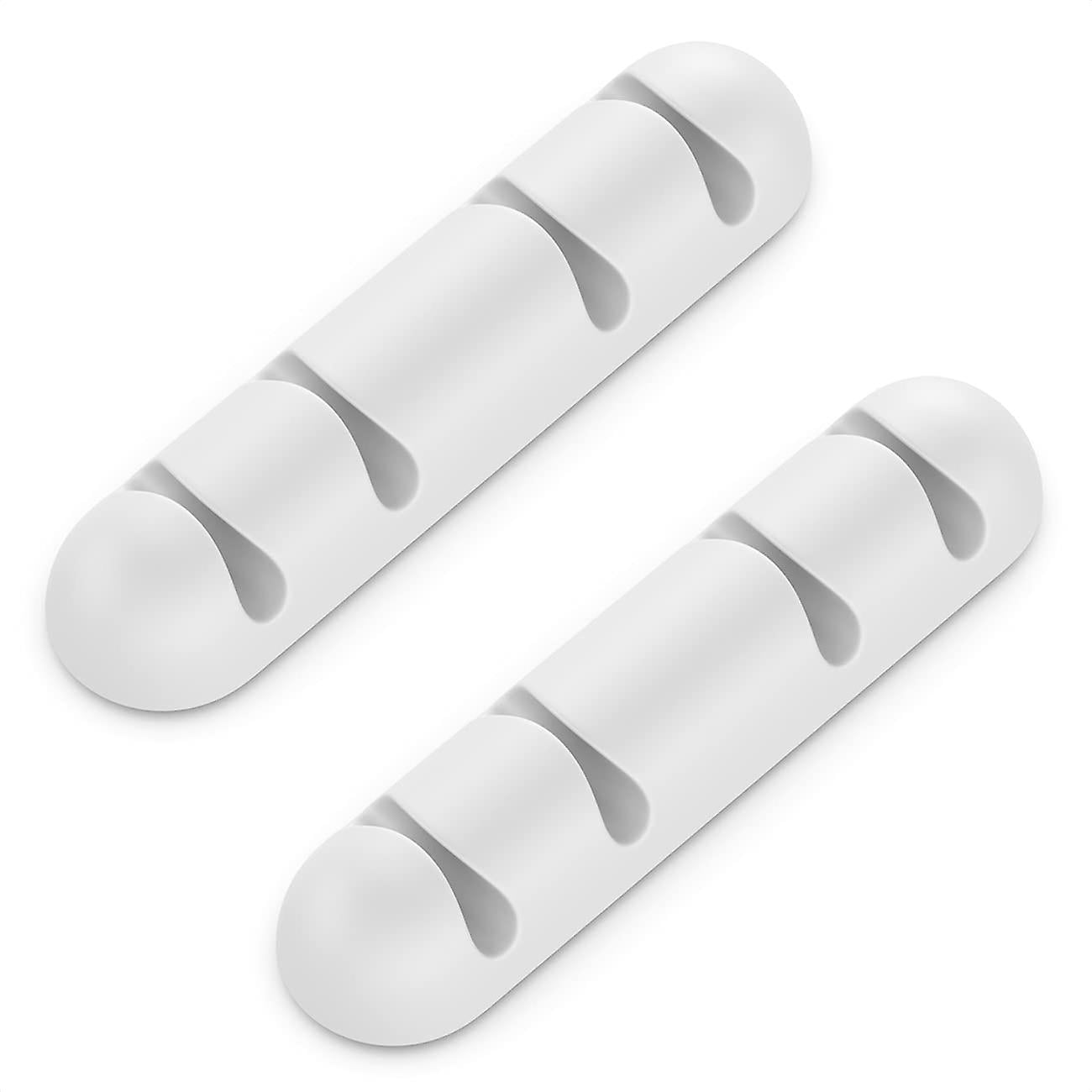 (blanco) 2x Sujetacables Clips para cables cada uno para 4 cables ...