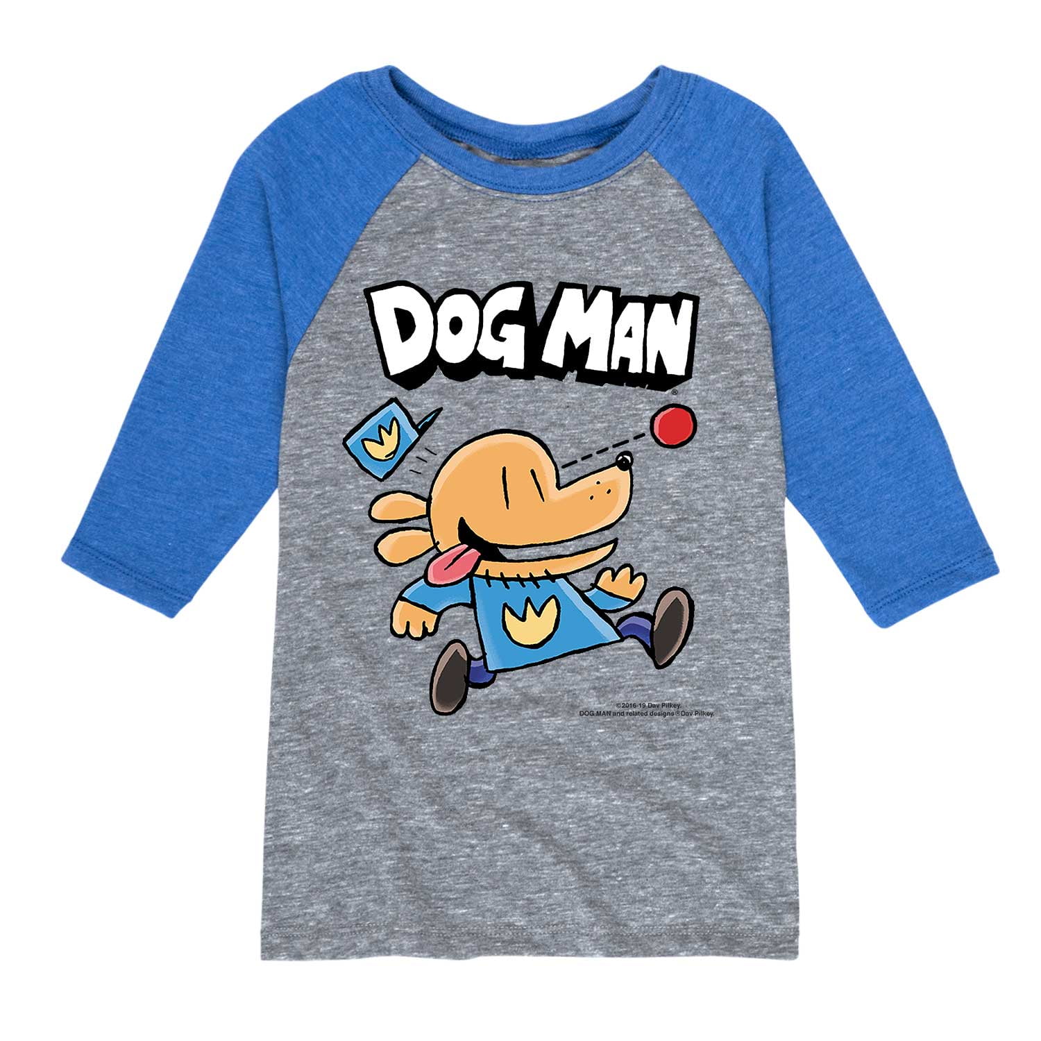 Dog Man - Dog Man Chasing Ball - Toddler Raglan - Walmart.com - Walmart.com