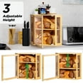 Bamboo Bread Box,2-Tier Bread Box for Kitchen Countertop,Corner Bread ...