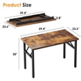 31.5 Inch Folding Computer Desk Rustic Brown For Home Office Bedroom ...