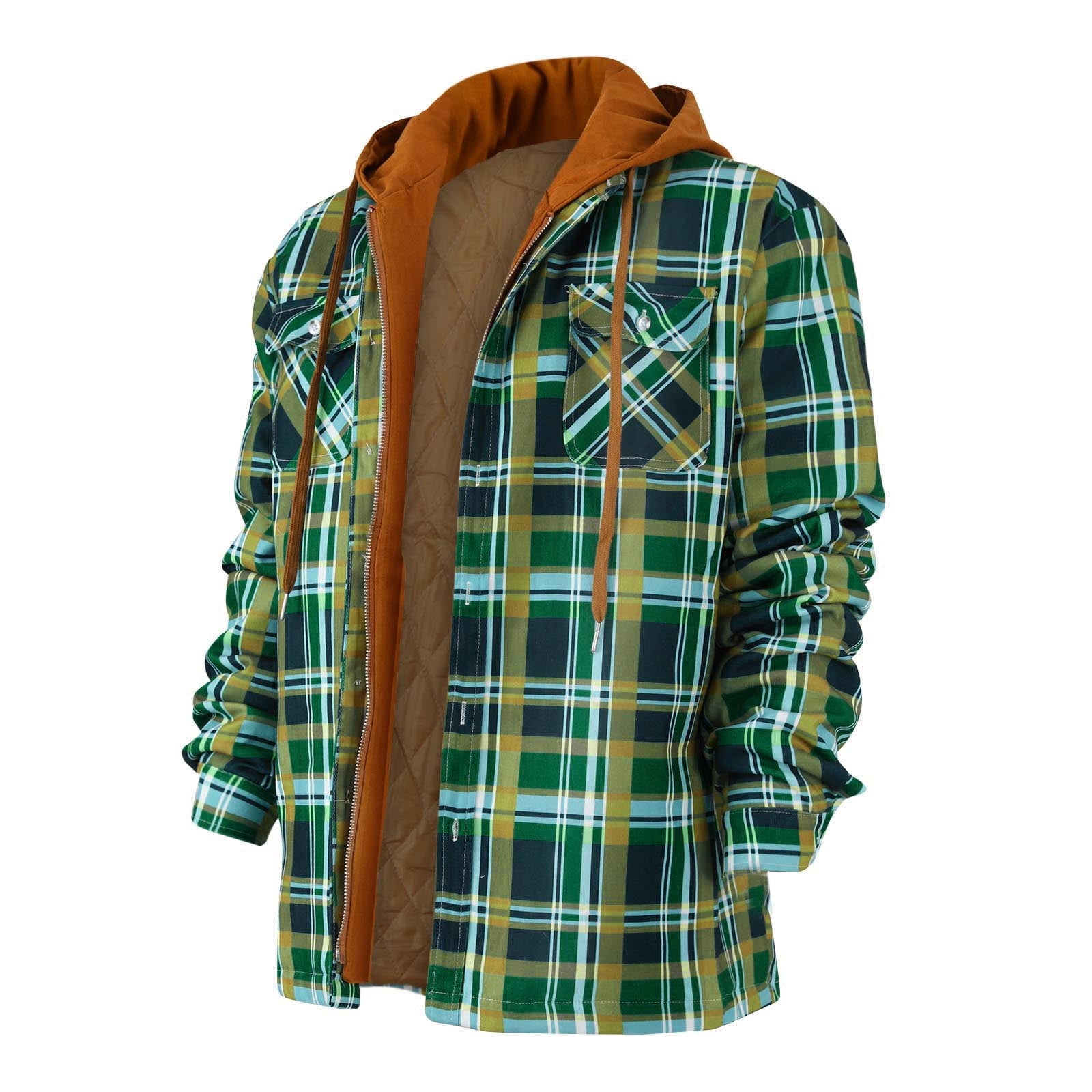 Heavy Warm Sherpa Lined Fleece Plaid Flannel Jacket Men Plus Size ...