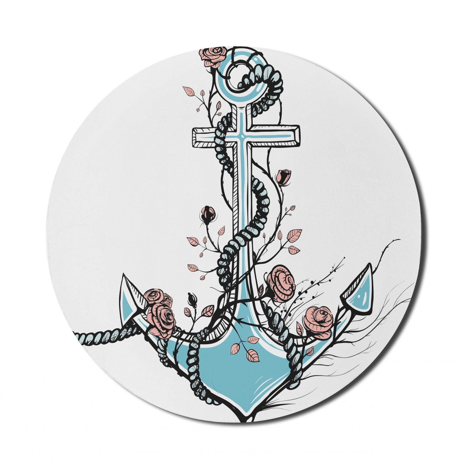 Anchor Mouse Pad for Computers, Romantic Boho Design Sketch of an Old ...