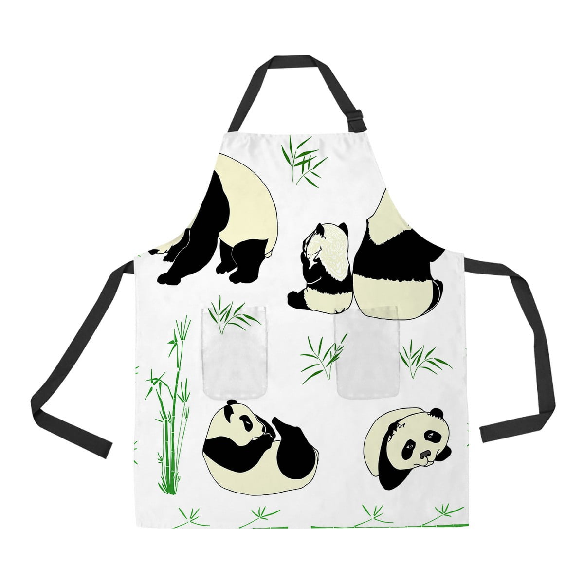 ABPHQTO Panda Apron Home Kitchen Apron with Pockets - Walmart.com