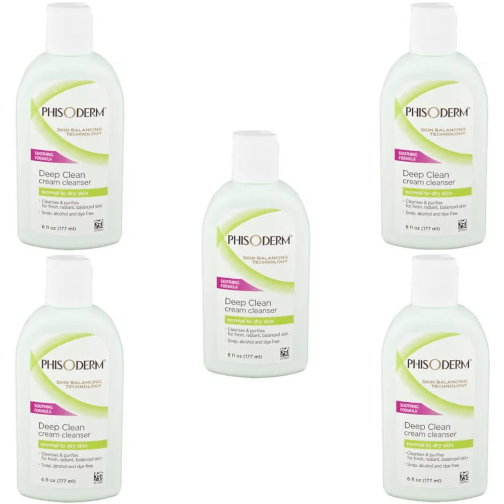 5 Pack Phisoderm Deep Clean Cream Cleanser Soothing Formula 6 Oz Each ...