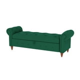 Free Shipping! Miniyam Storage Bench, 63" Velvet Tufted Rolled Armed ...
