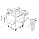 6 Tiers Floor Mount PP Flower Display Stand with Buckets Rolling Flower ...