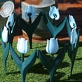 PVC Garden Fence with Decorative Tulips Flower Shape Interlocked Border ...