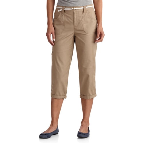 Women's Belted Cargo Capris - Walmart.com