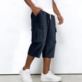Ceisia Elastic Drawstring Multi Cargo Pocket Capri Shorts Solid Loose ...