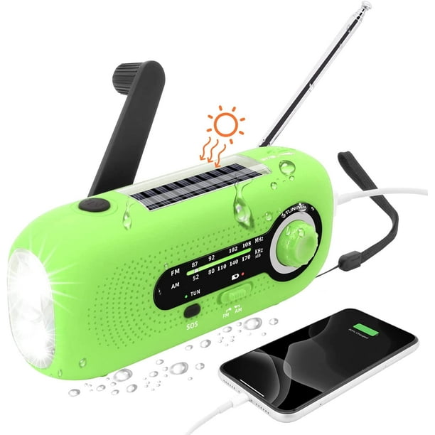 Solar Dynamo Radio, Solar Radio with SOS Alarm for Emergencies, IPX3 ...