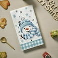 AUQ Beige Blue Xmas Tree Snowman Christmas Kitchen Towels Dish Towels ...