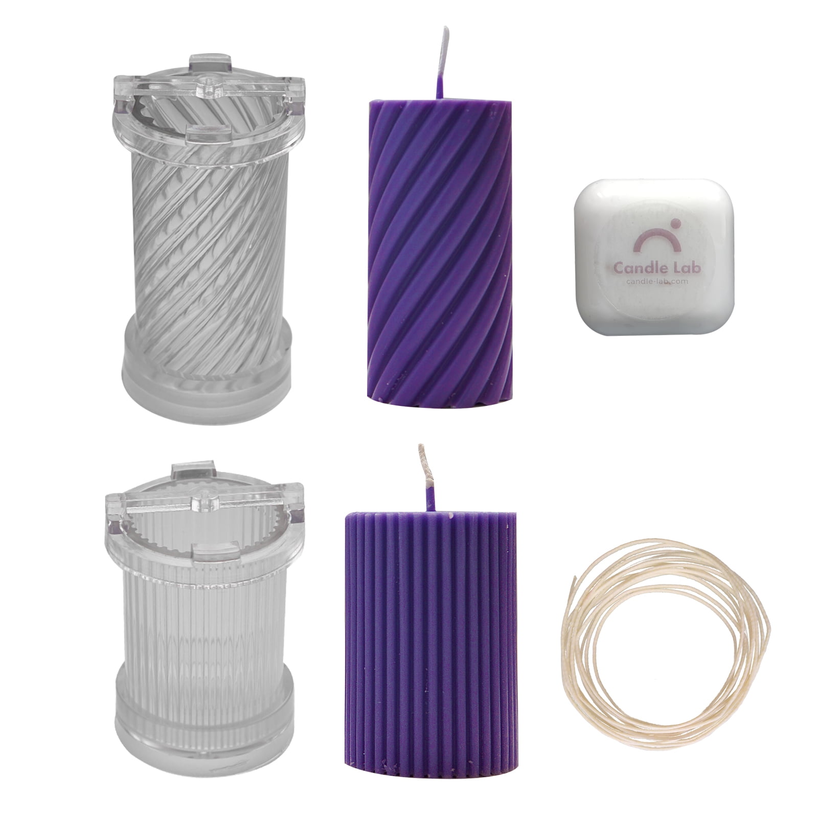 Candle Lab | DIY Wax Candle Mold Set (2 pcs) for Chocolates, Candy ...