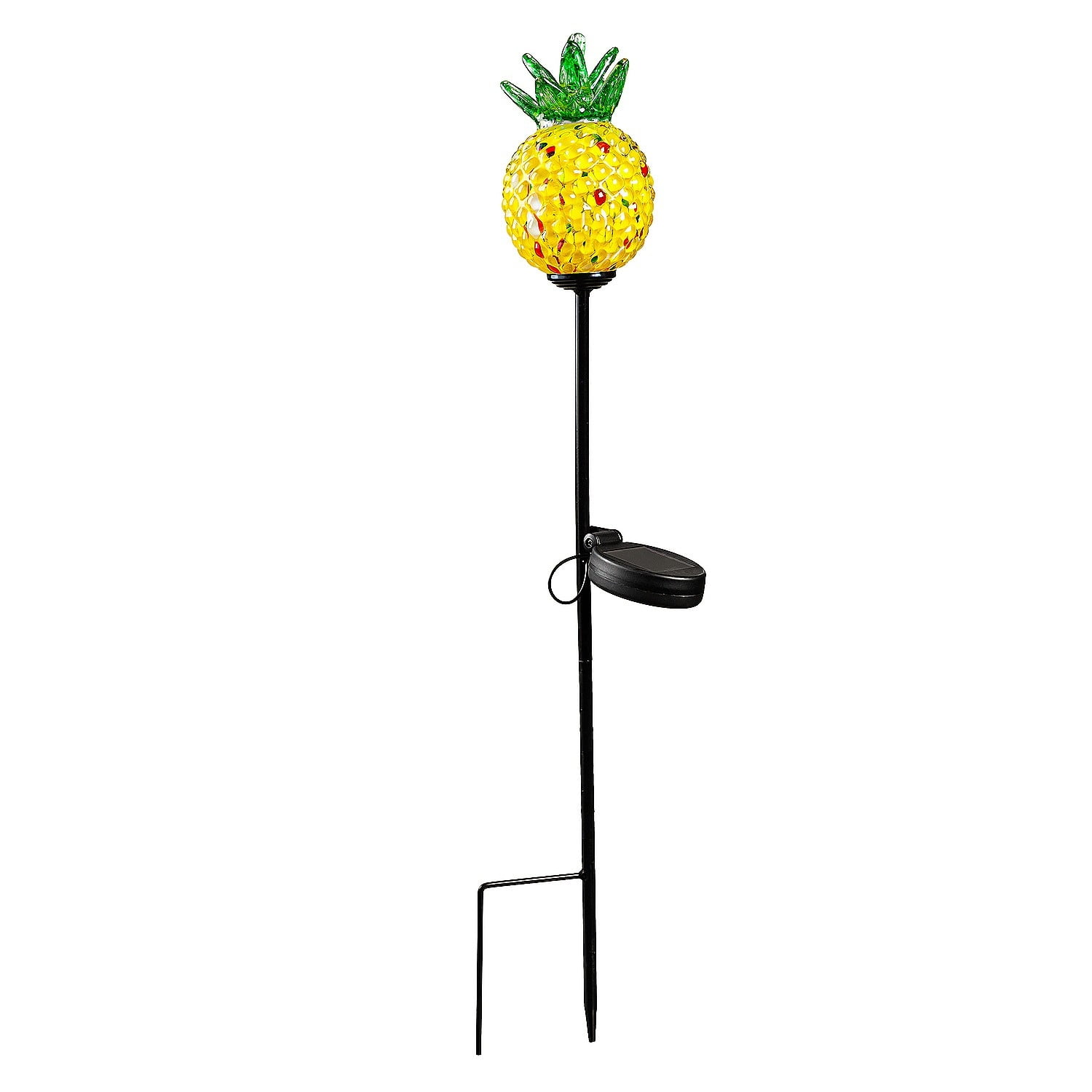 Evergreen 22"H Art Glass Pineapple Solar Garden Stake - Walmart.com