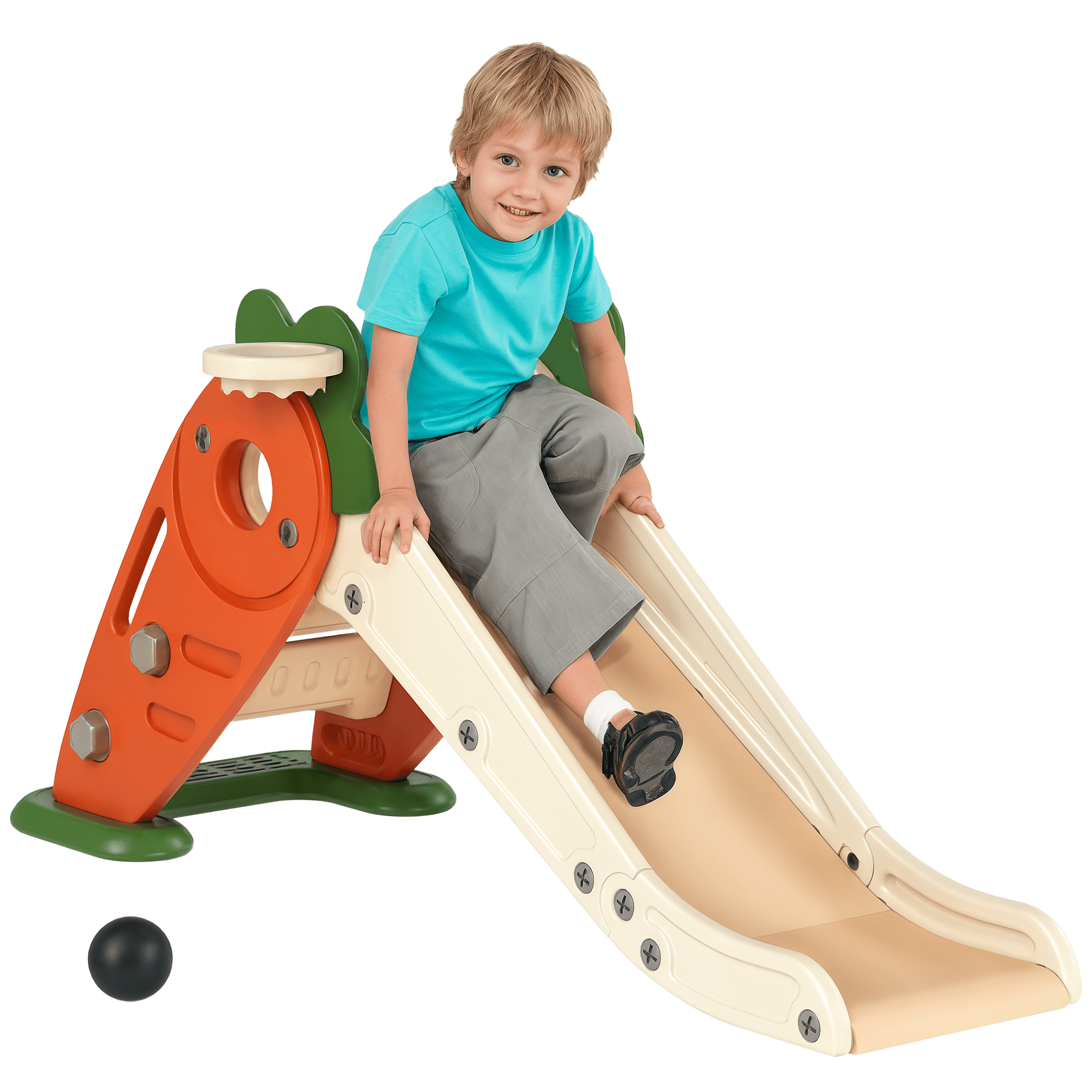 Click here for Qaba 3 In 1 Toddler Slide With Basketball Hoop  Cl... prices