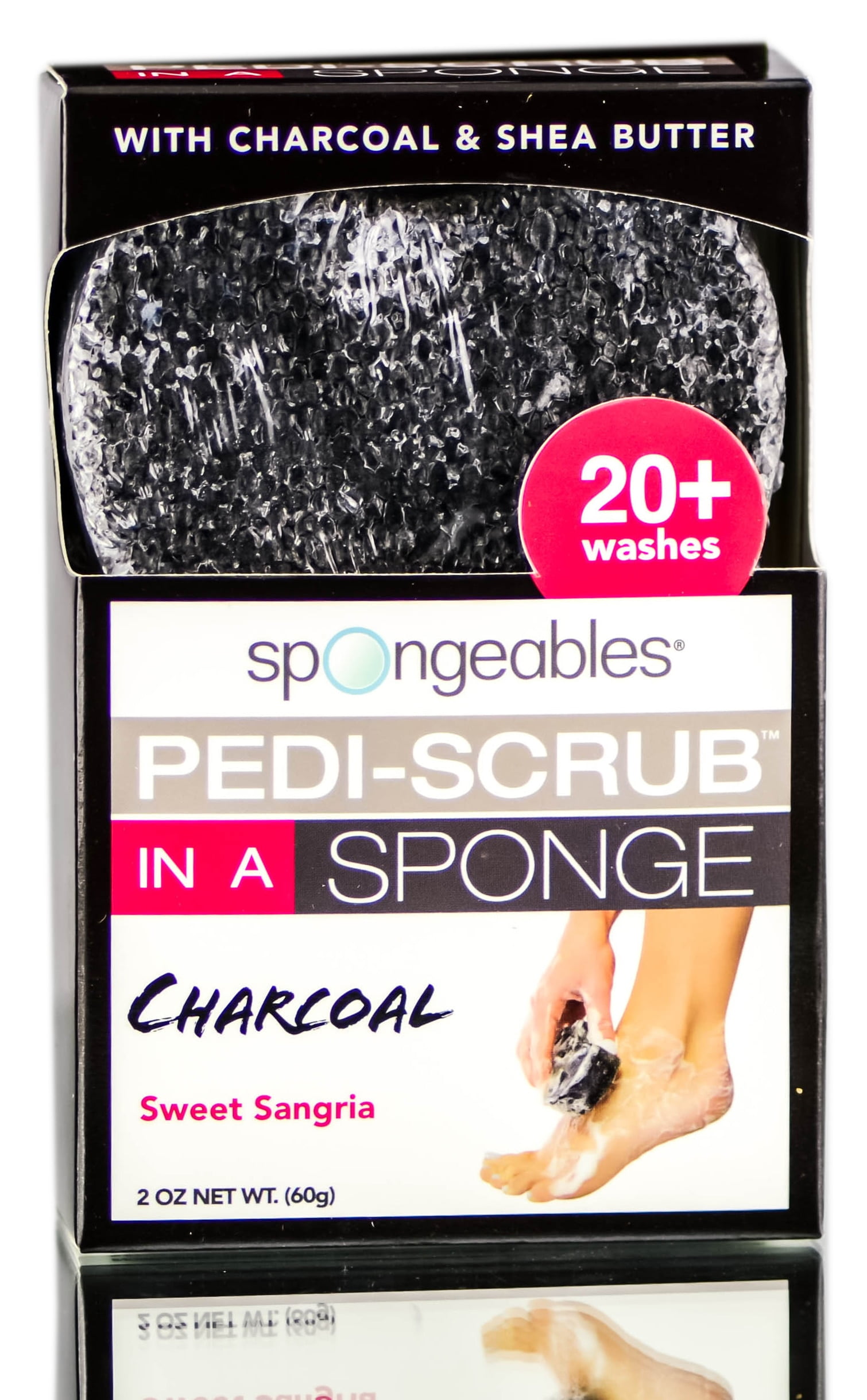 Spongeables Pedi-Scrub Sponge - Charcoal Sweet Sangria - Walmart.com