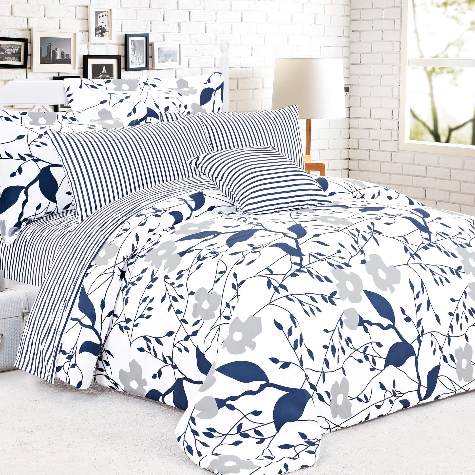 Cynthia 100% Cotton 4 PC Duvet Cover Set - Walmart.com