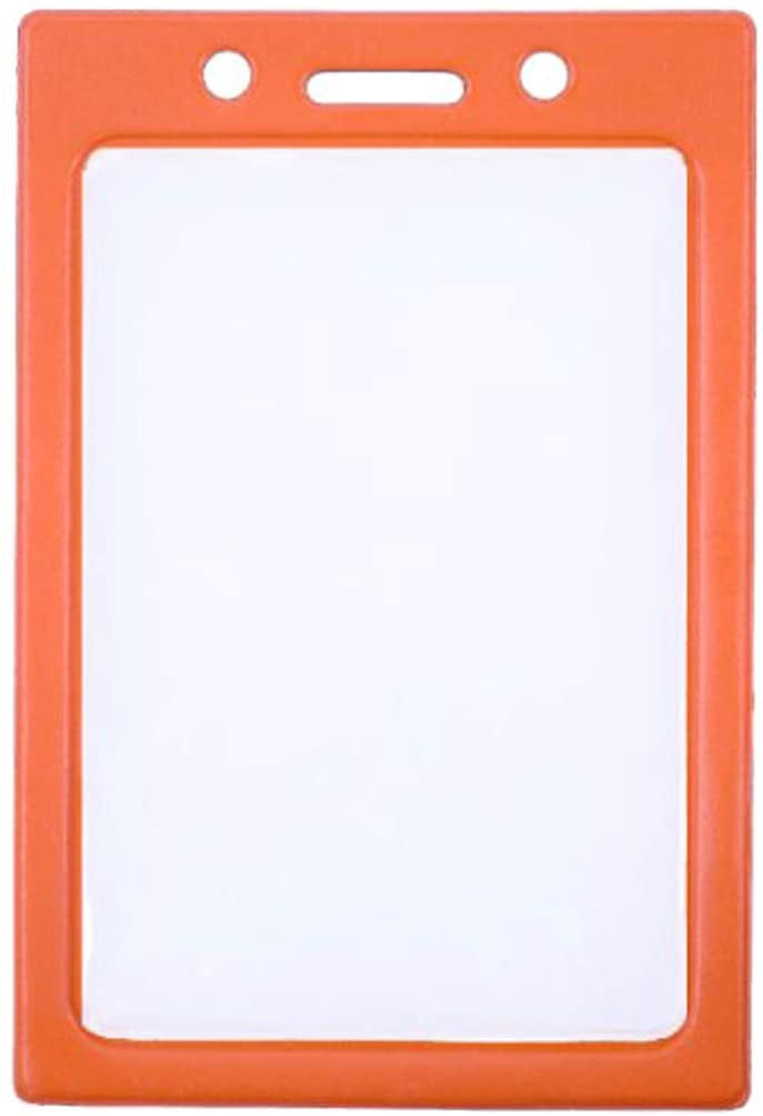 Vertical Color-Frame Badge Holder - Clear Vinyl Window Protector with ...