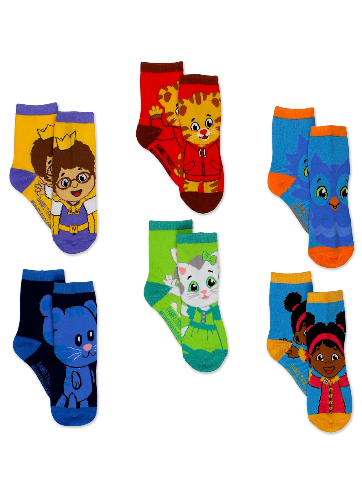 Daniel Tiger's Neighborhood Toddler Boys Girls 6 pack Socks DTN114 ...