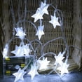 Warm White Led Fairy String Lights Star-Shaped Bulbs Battery Powered,4M ...