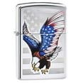 Zippo Eagle Flag Design High Polish Chrome Pocket Lighter - Walmart.com