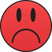 4in x 4in Red Sad Face Sticker - Walmart.com